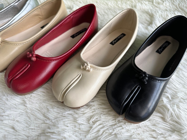 Pink Tabi Split-toe Mary Janes, Split-toe Flats, Women Tabi Ballet ...