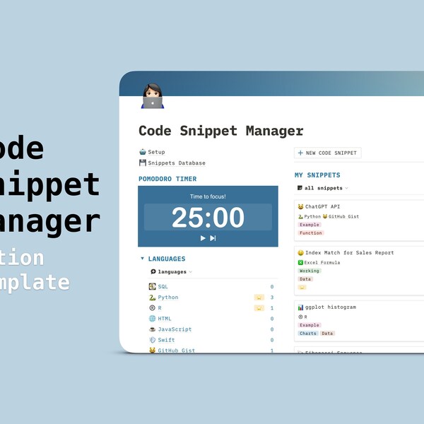 Code Snippet Manager - Etsy