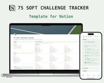 75 Hard Challenge Tracker Notion Template Daily Progress Tracker Health ...