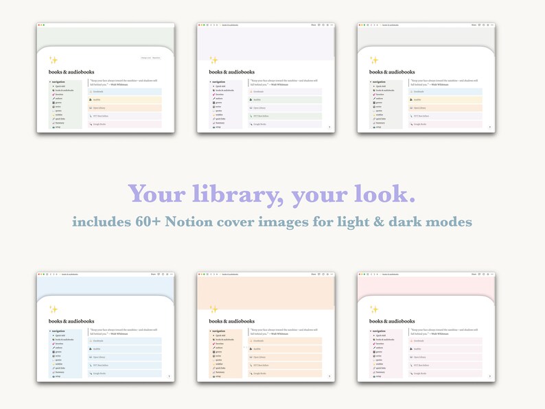 Notion Reading Tracker Book/ebook/audiobook Library All in One Reading ...