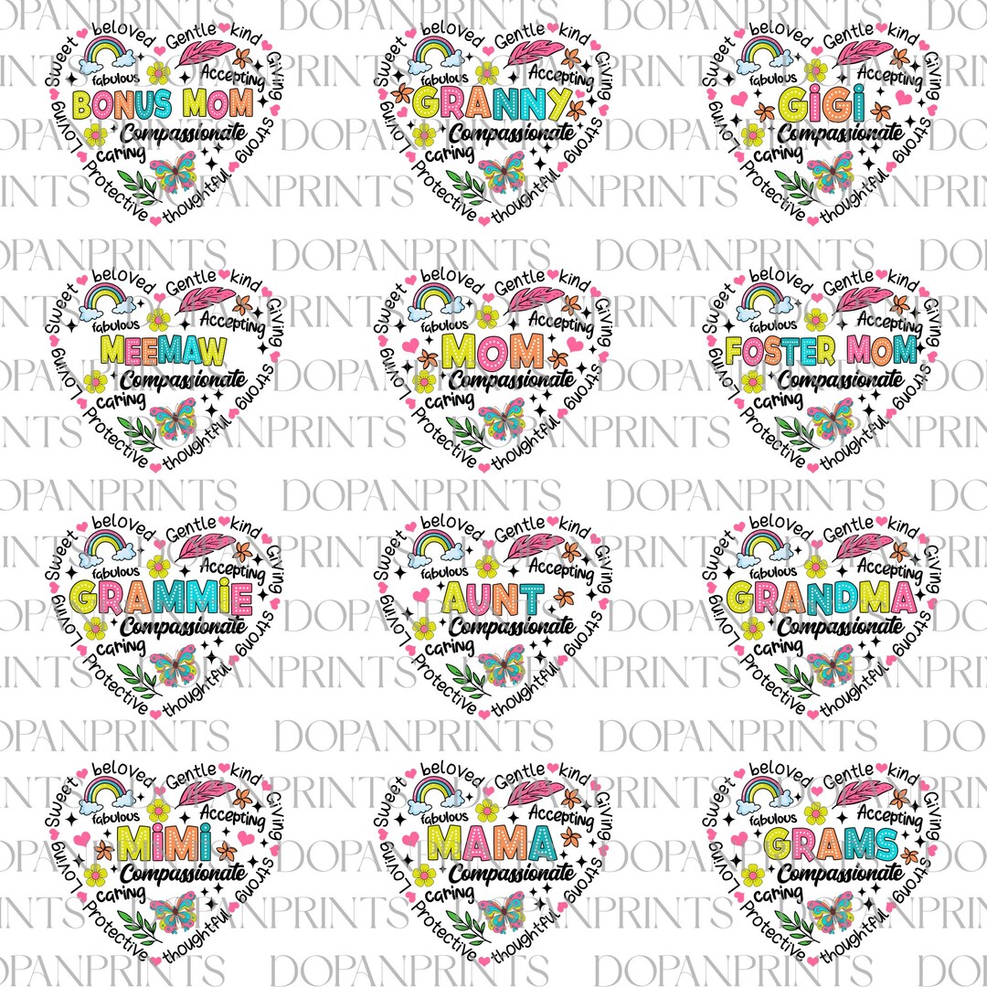 Bundle Mom Heart Shape Png, Spanish Mama Png, Blessed Mom Shirt, Floral ...