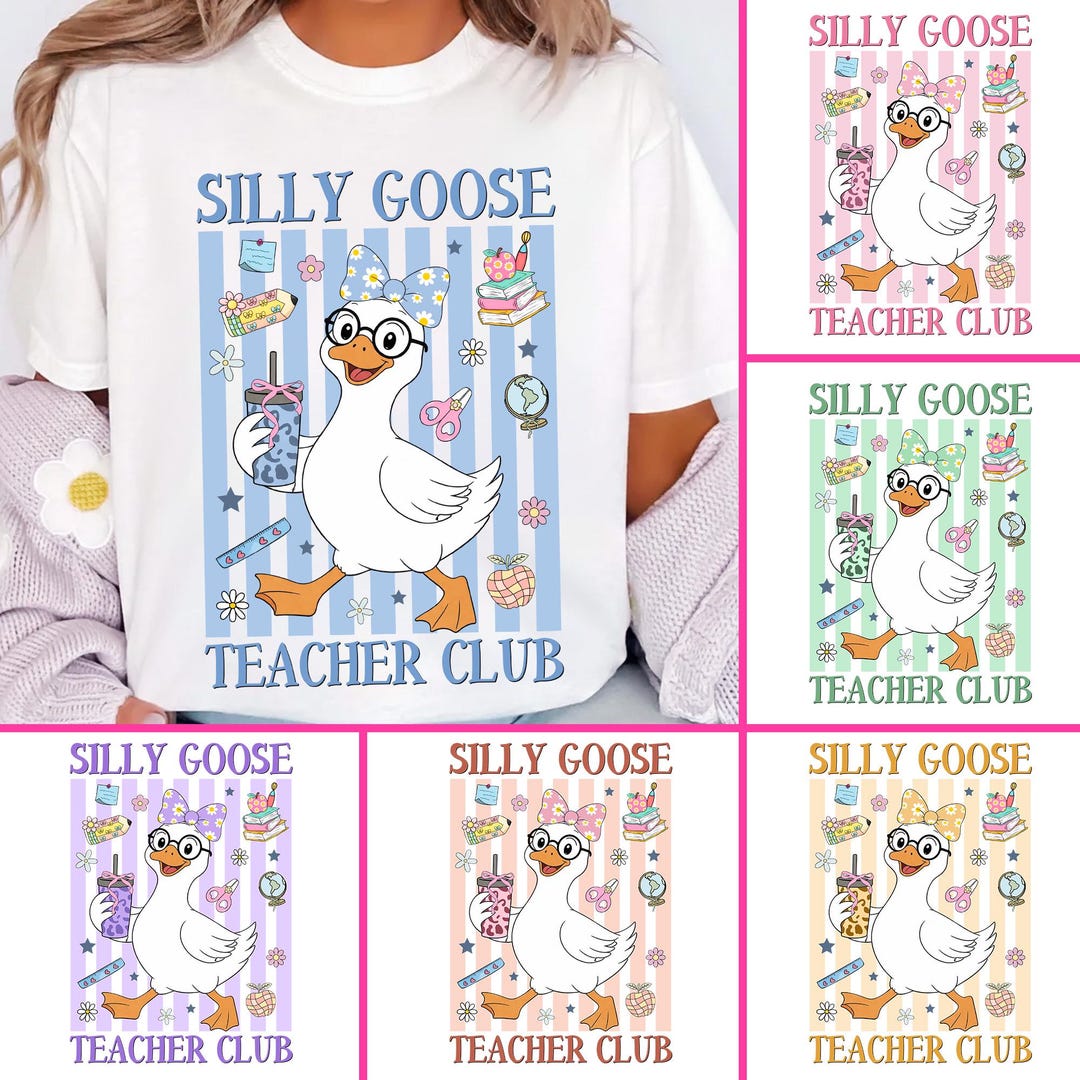 Silly Goose Teacher Club Png, Back to School Teacher Png, Preppy ...