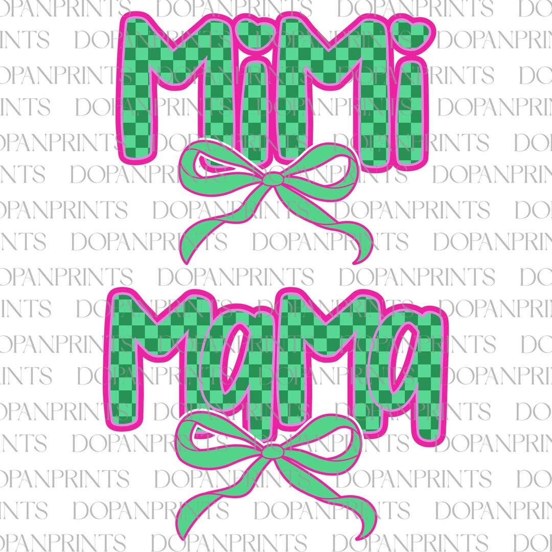 Mama Mini Coquette Checker Svg Png Bundle, Mama Mini Retro Checker ...