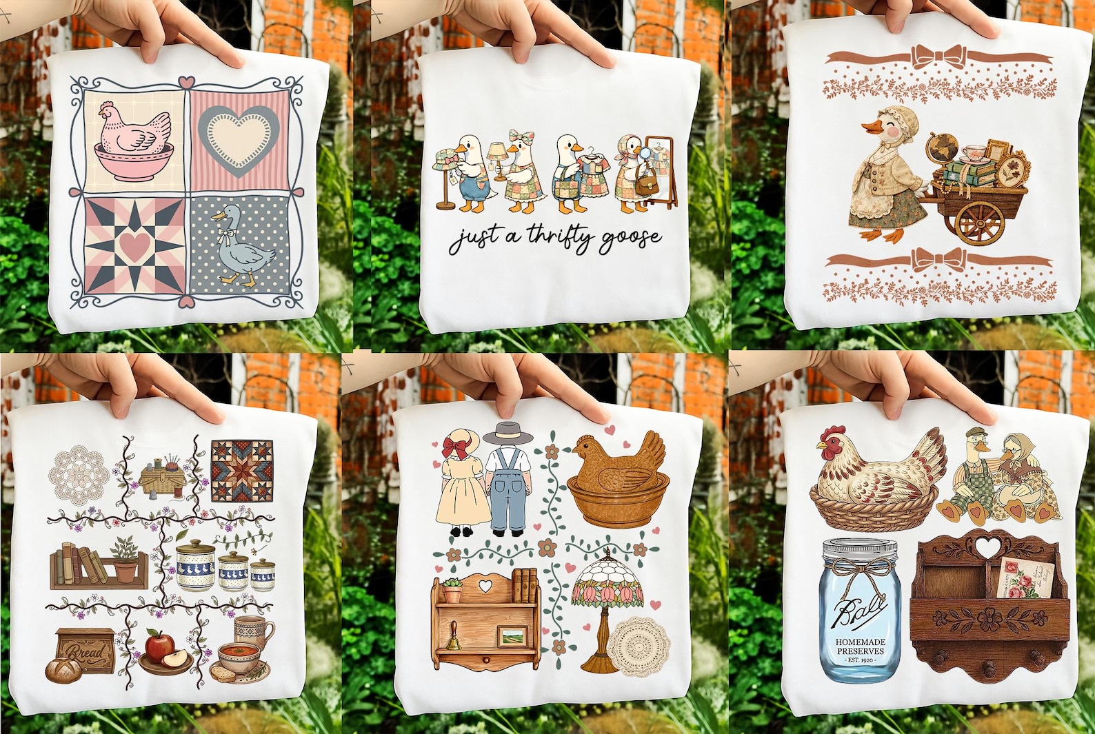 Thrifted Goose Vintage PNG Bundle, Grandma Core Png, Coquette ...
