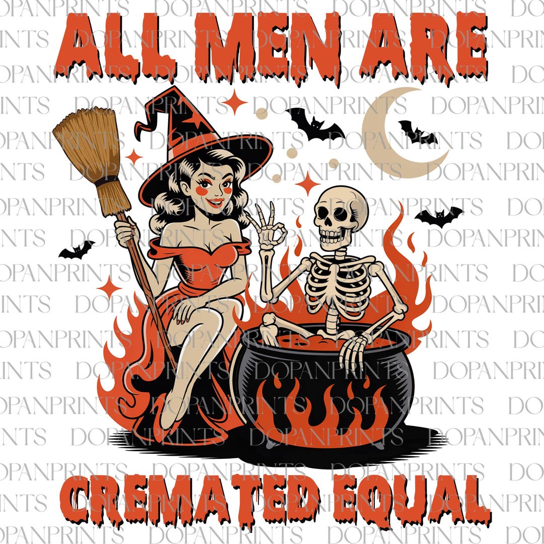 Cremated Men PNG, Retro Skeleton Spooky PNG, Halloween Witch Png, Funny ...