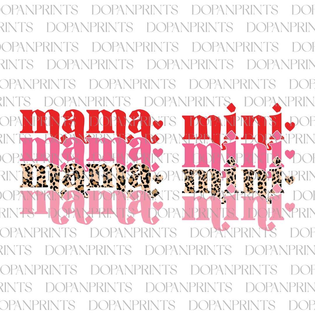 Bundle Mama Mini Valentines Svg, Happy Valentines Day, Retro Leopard ...
