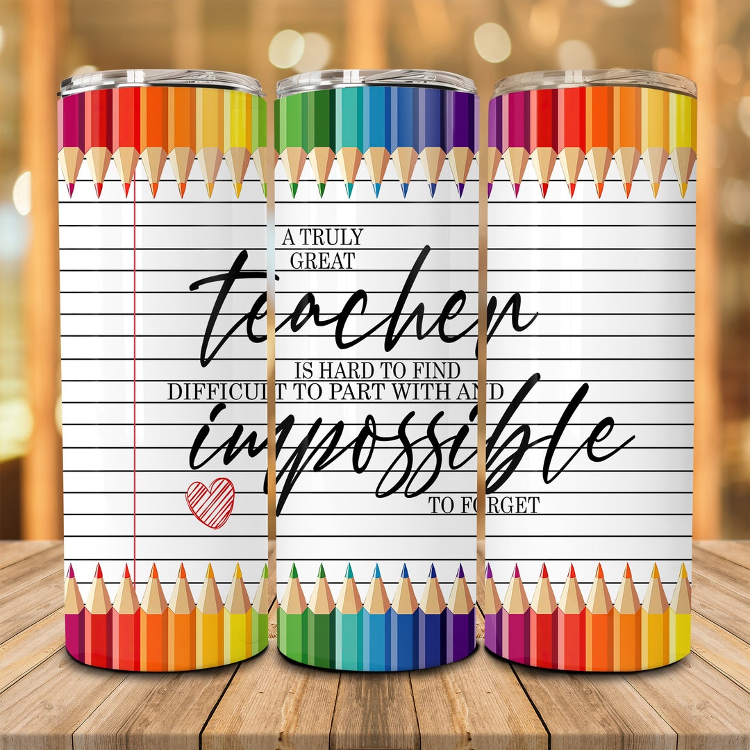 Personalized Teacher 20oz Skinny Tumbler, Teach Love Inspire Png ...