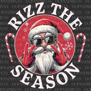 Rizz the Season Png, Skibidi Rizzmas Christmas Png, Santa Bruh ...