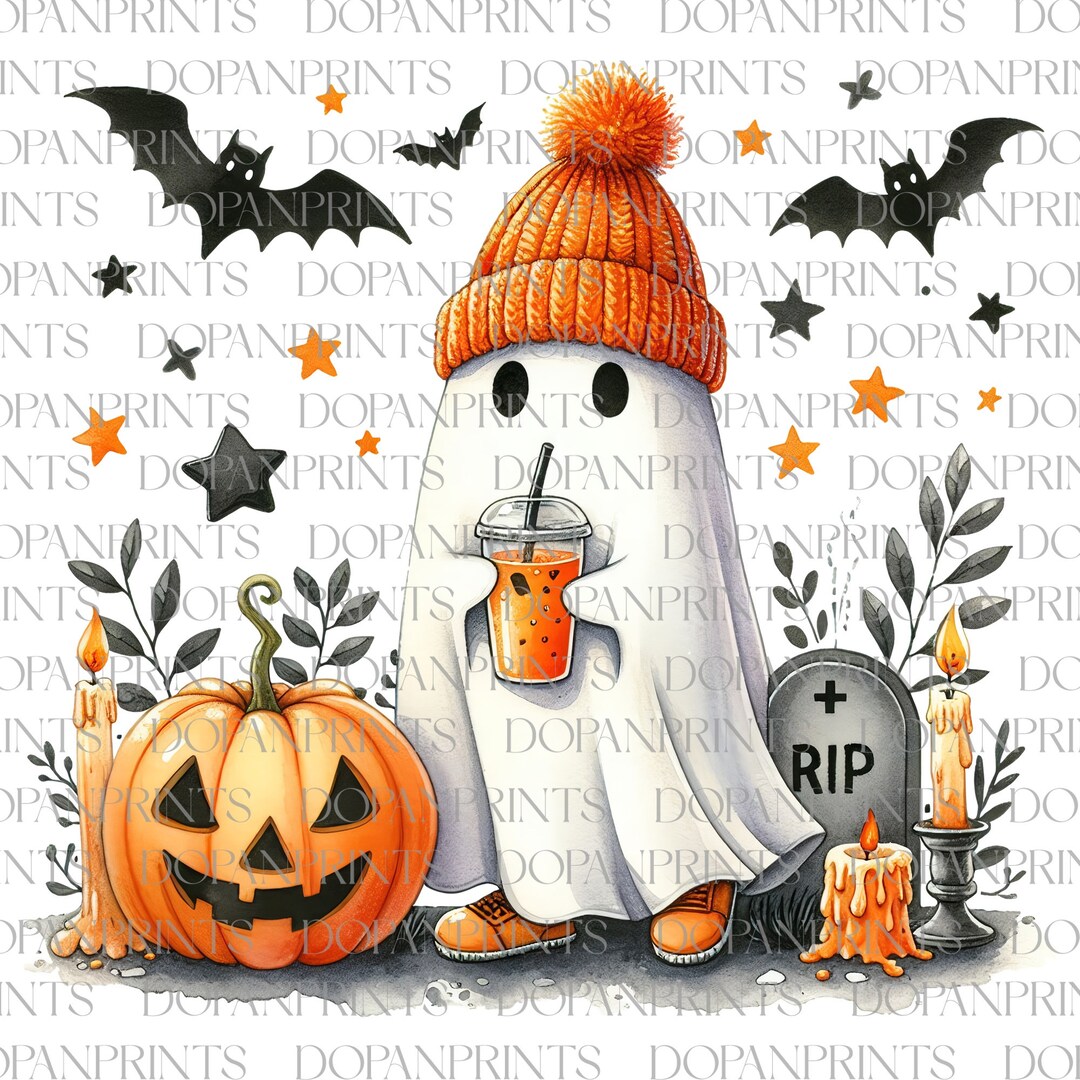 Cute Spooky Ghost Png, Halloween Png, Funny Sticker Png, Bougie Ghost ...