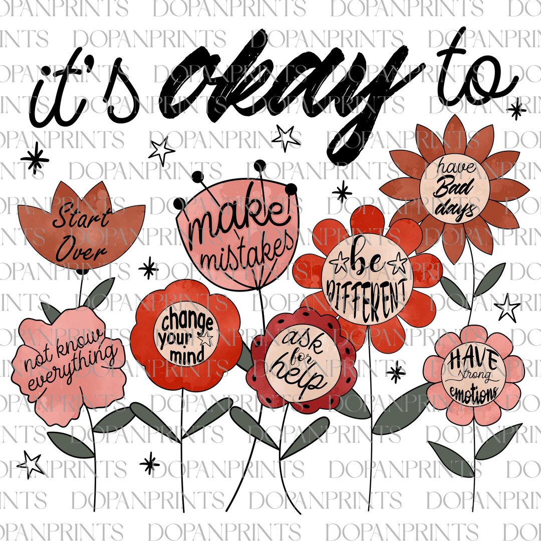 It's Okay to Boho Floral Png, Flowers Png, Motivational Png ...