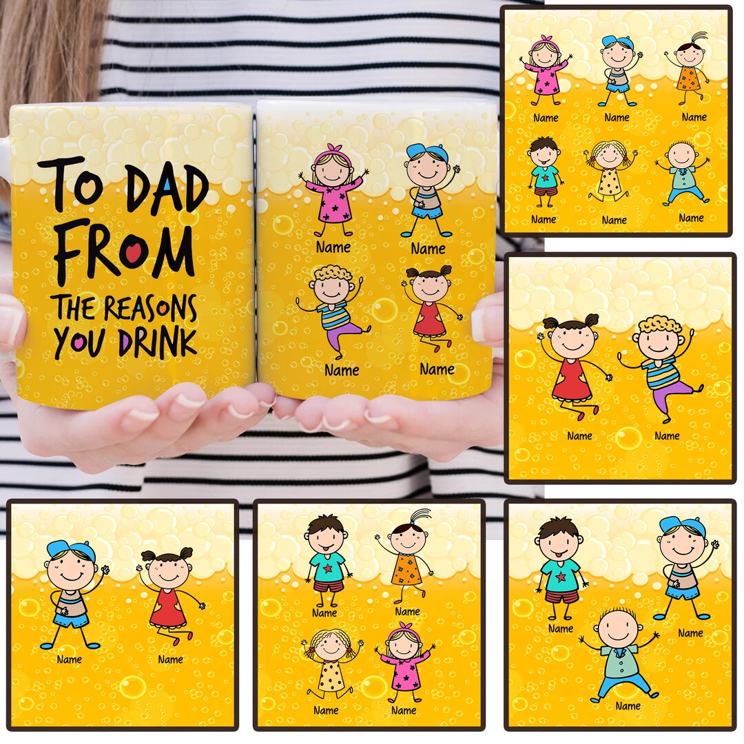 To Dad From the Reasons You Drink 11oz Mug Wrap, Personalized 11oz Pint ...