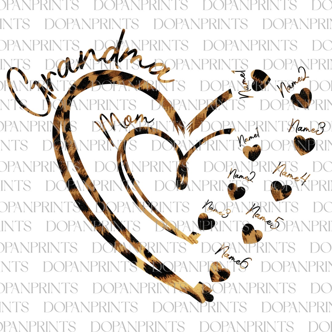 Custom Grandma Heart Png, Mom Heart With Kids Name, Mama Love Png ...
