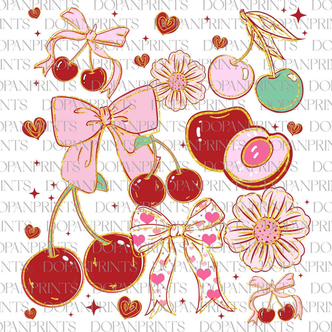 Boho Cherry Coquette PNG, Preppy Cherries Png, Strawberry Festival Png ...