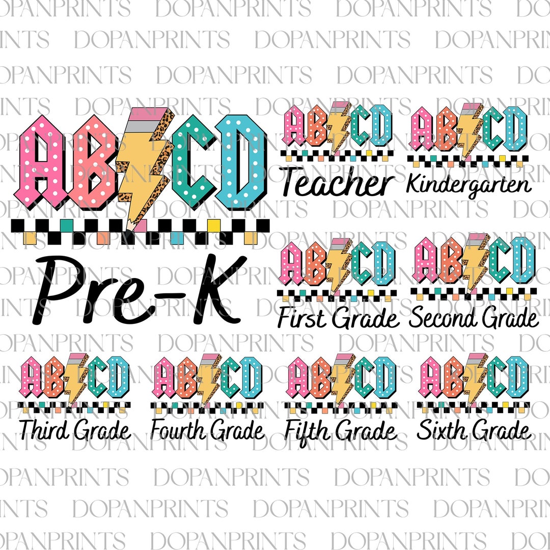 Bundle ABCD Teacher Png, First Day of School, Teacher 1st/2nd/3rd/4th ...