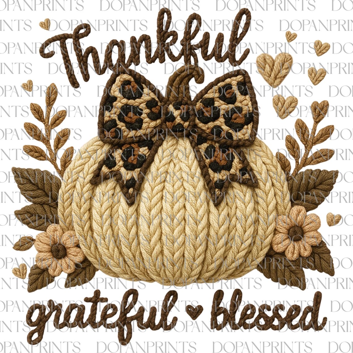 Yarn Crochet Grateful Thankful Blessed PNG, Latch Hook Yarn Faux ...