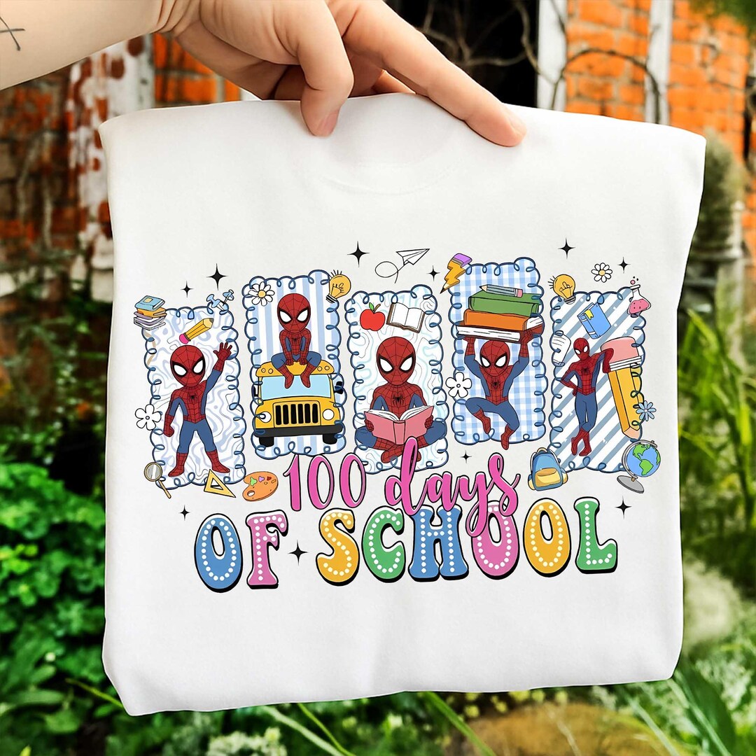 100 Days of School Superhero PNG, Toddler 100th Day Clipart, Cartoon ...