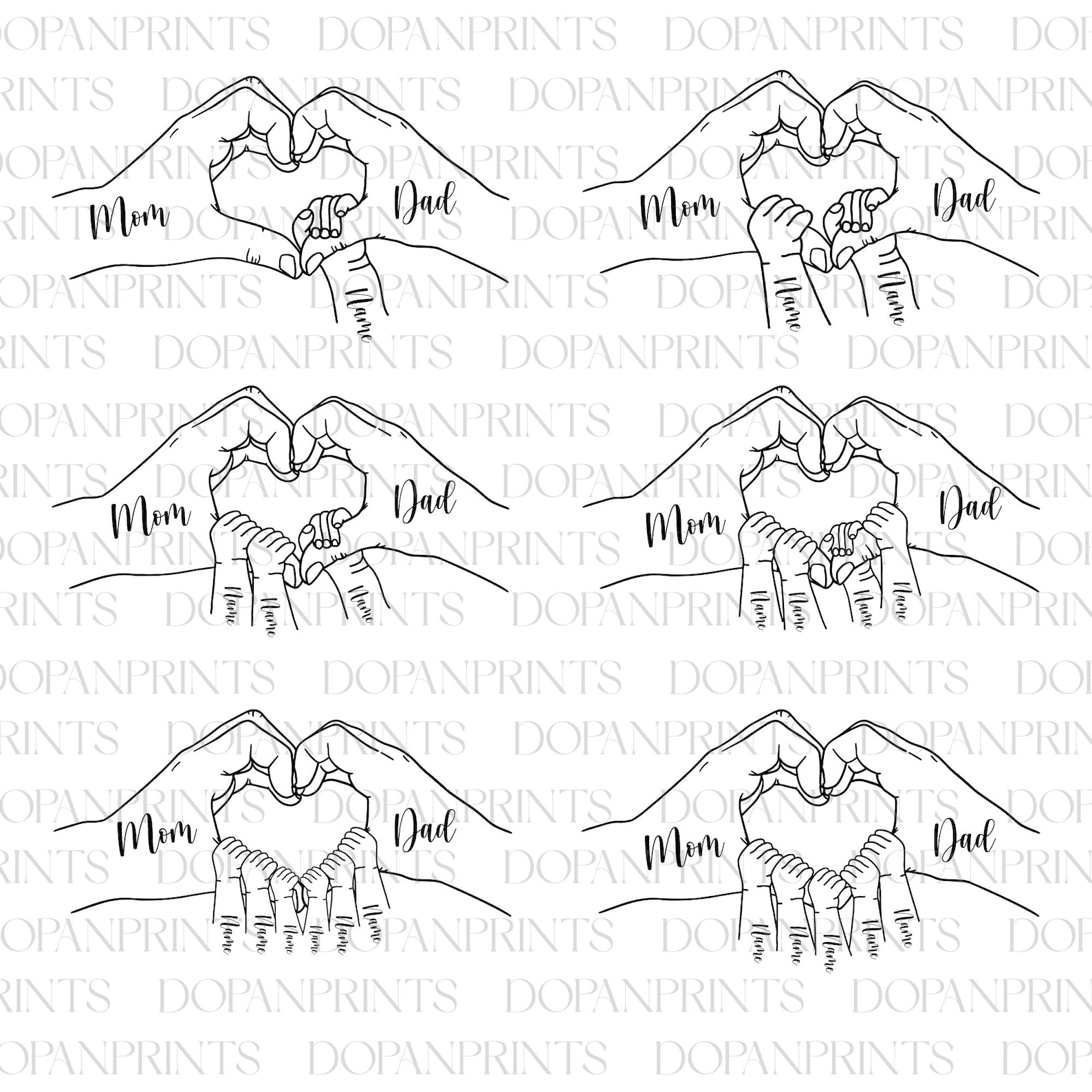 Bündel Familienhände Herz SVG, Eltern und Kind halten Hände SVG ...