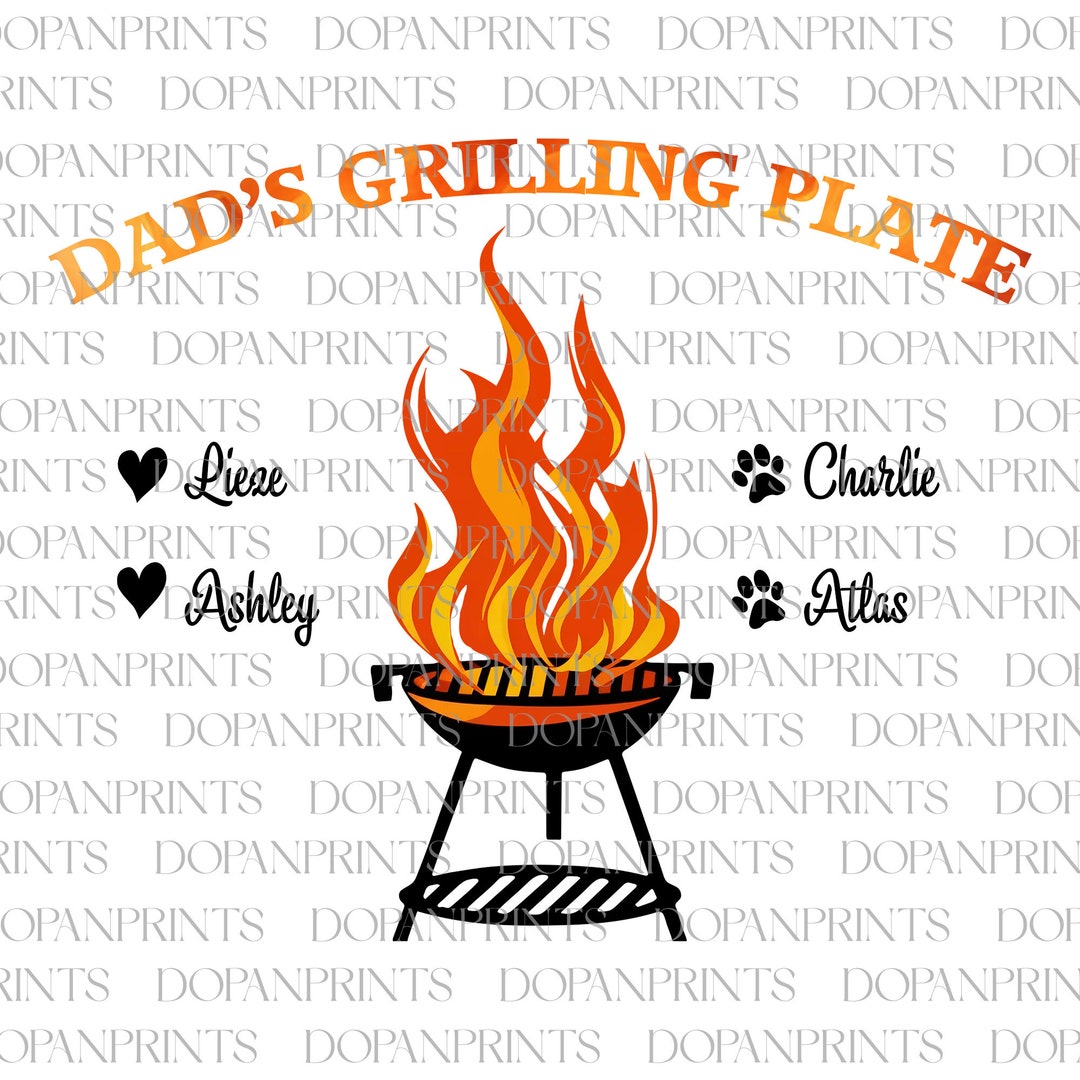Bundle Custom Dad's Grilling Platter Png, Dad Grill Master, Father's ...