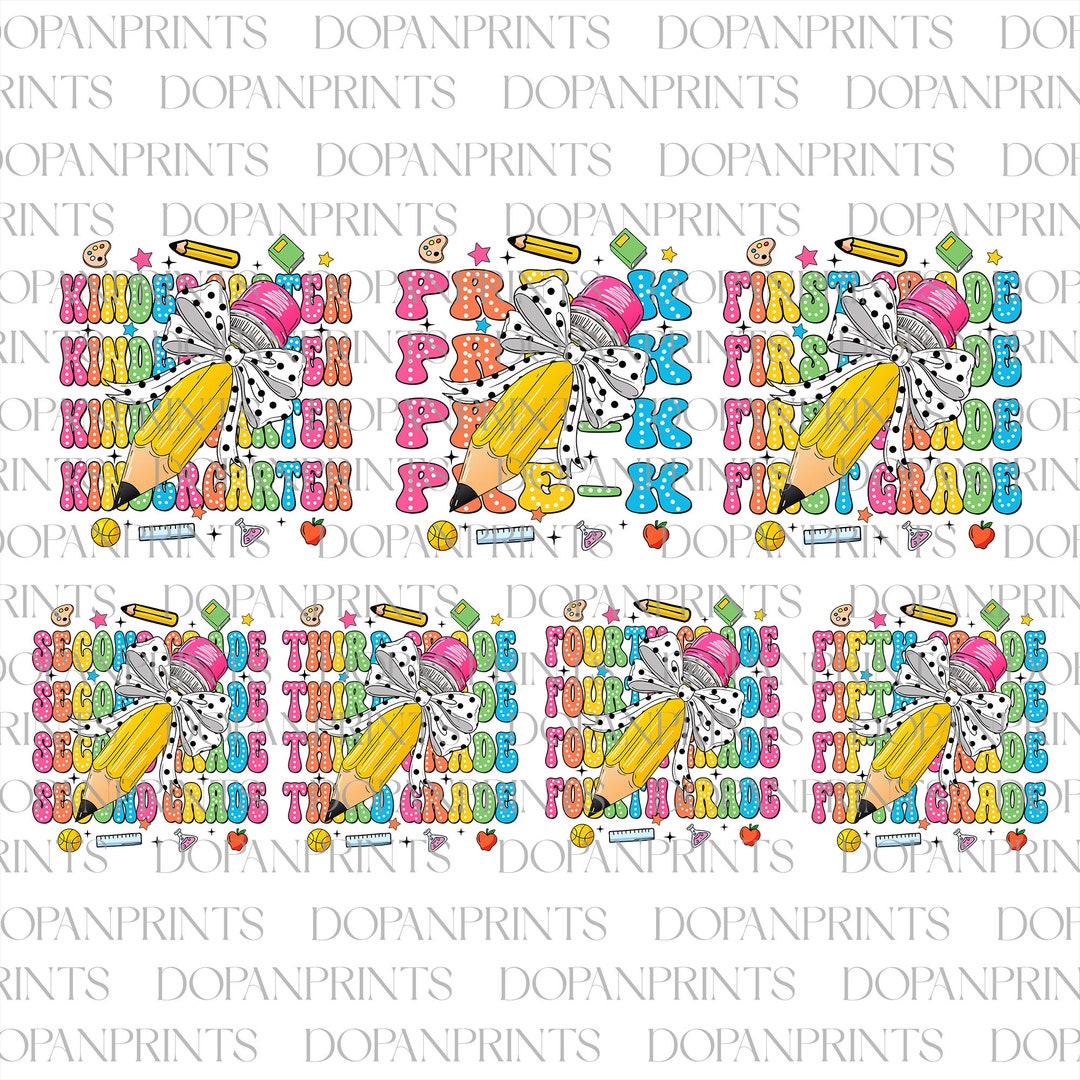 Back to School PNG Bundle, Pencil Coquette Bow Png, Teacher 1st/2nd/3rd ...