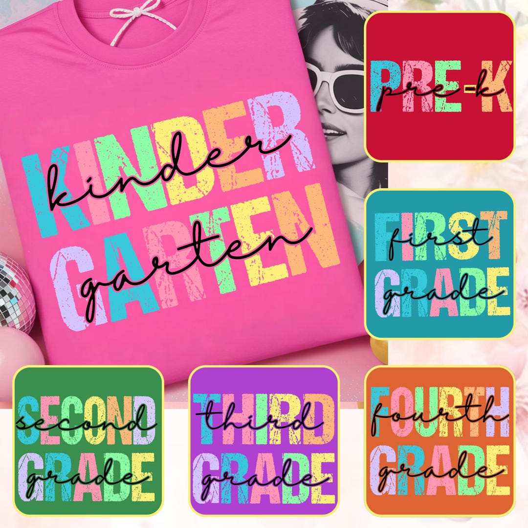 Custom Preppy Back to School Floral Bundle, Kindergarten First/second ...