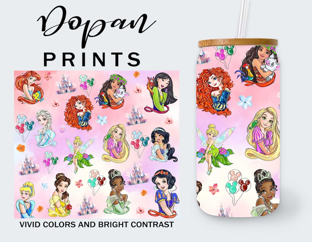 Princess 16oz Glass Can Wrap Png, Family Trip Tumbler Png, Magical ...