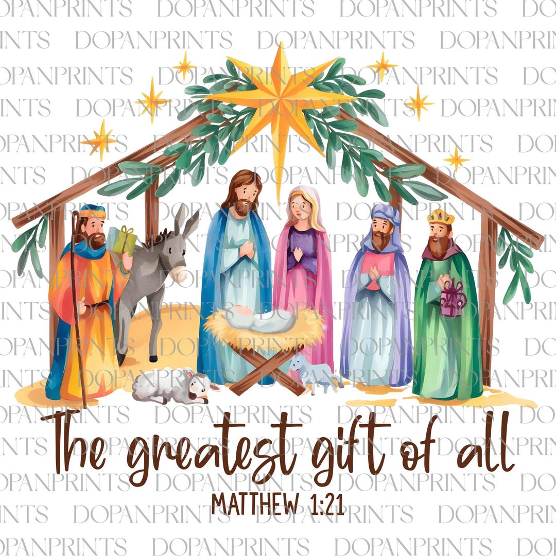 The Greatest Gift is Jesus PNG, Jesus Christmas, Nativity Holiday, Baby ...