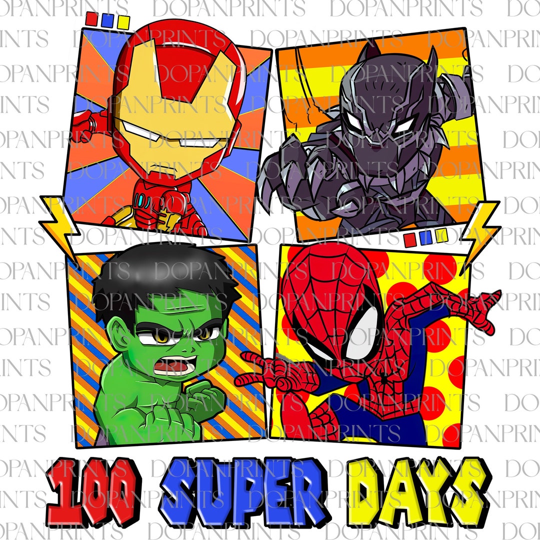 100 Super Days Png, 100 Days of School Png, Retro Hero Png, 100th Day ...