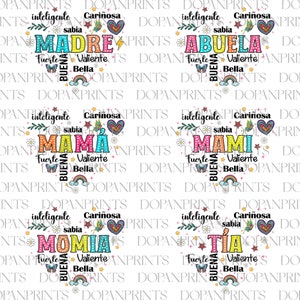 Bundle Madre Png, Spanish Mama Png, Mother's Day Png, Mom Life Png ...