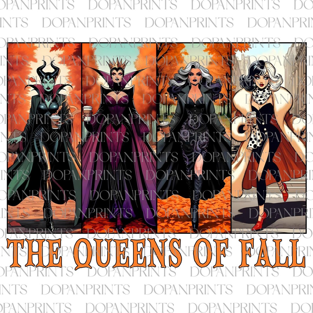 The Queens of Fall Png, Witch Halloween Png, Villain Gang Png, Funny ...