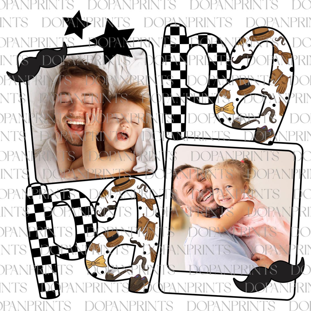Custom Papa Kids Photo PNG, Father's Day Photo Frame, Add Photos Canva ...