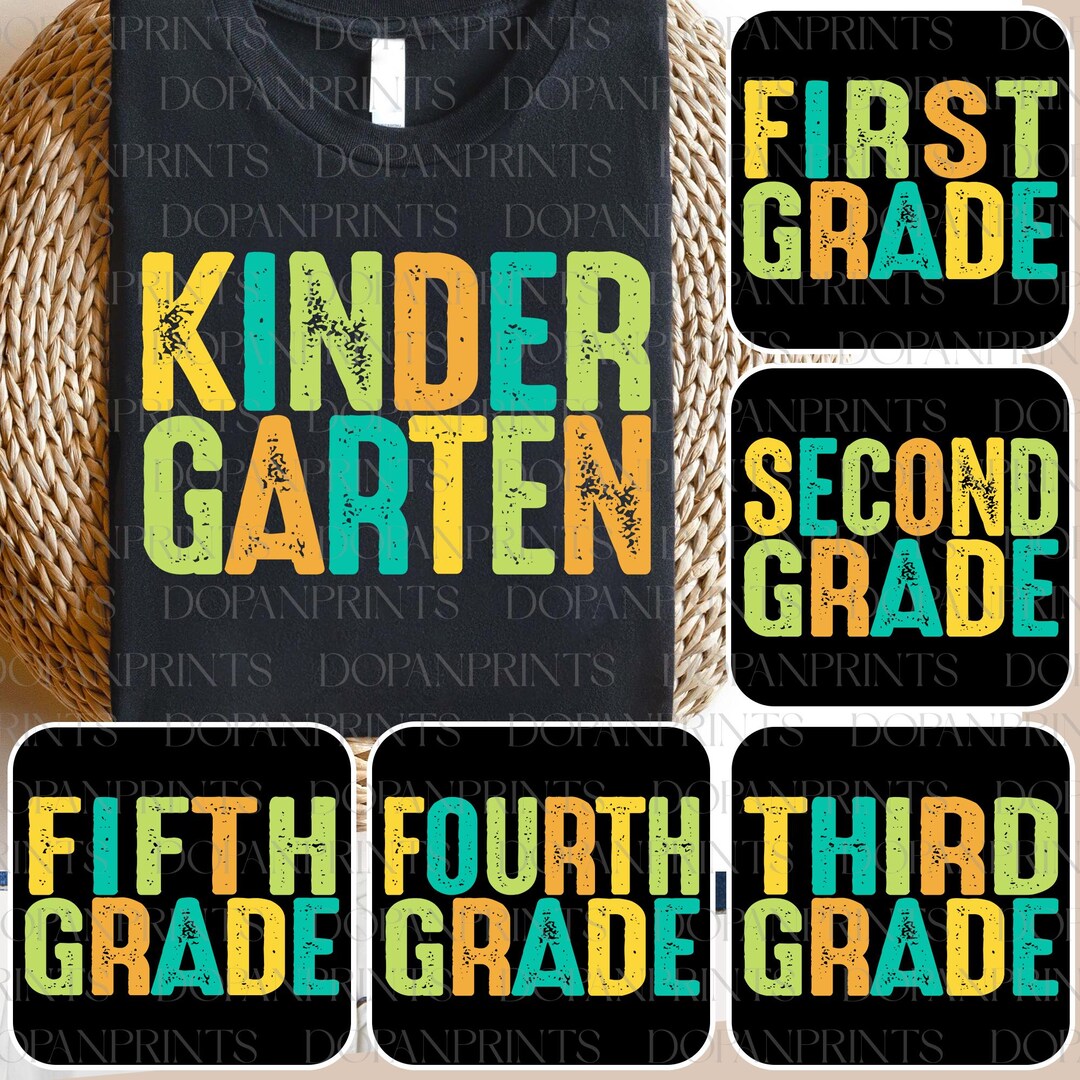 Back to School PNG Bundle, Retro First/second/third Grade PNG, Kid ...