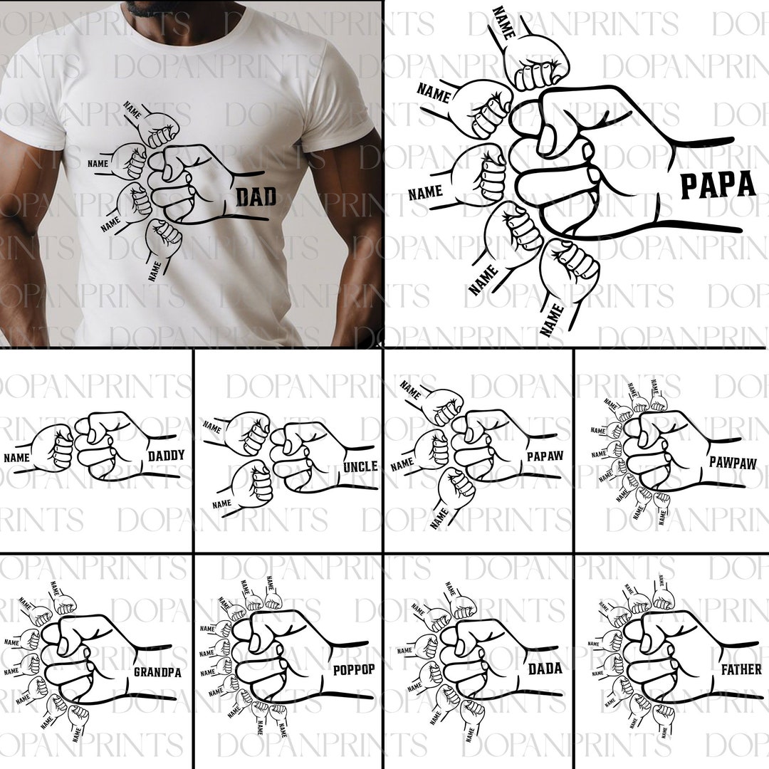 Bundle Custom Father's Day Fist Bump Set Svg, Dad Fist Bump Set, Baby ...