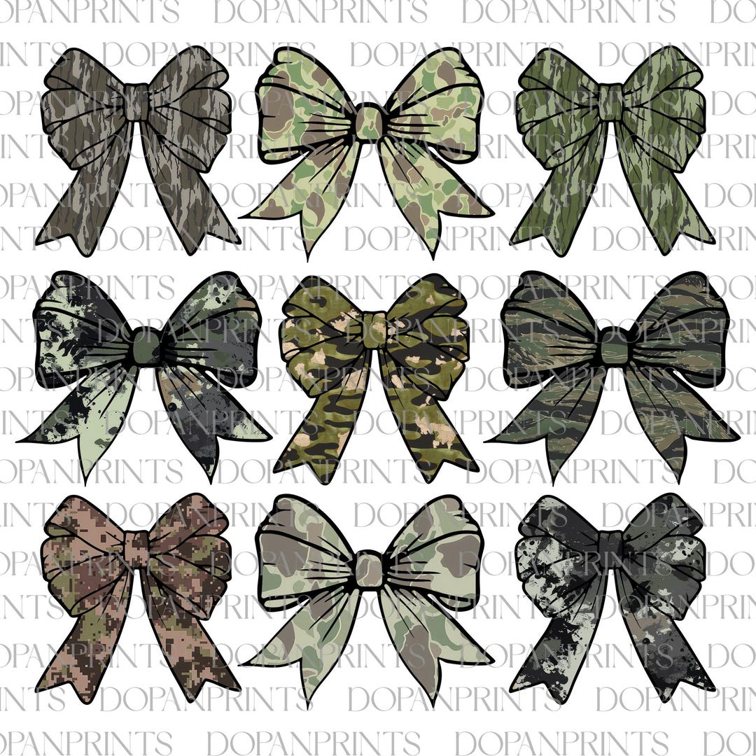 Camo Coquette Bow Png, Coquette Girly Preppy Hunting Bows Png, Trendy ...
