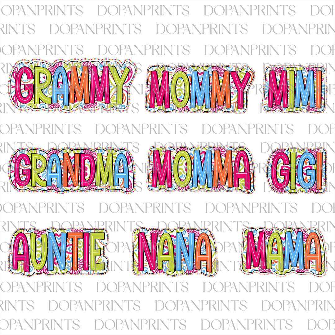 Bundle Mama Scribble Doodle, Bright Paisley Floral Png, Happy Mother's ...