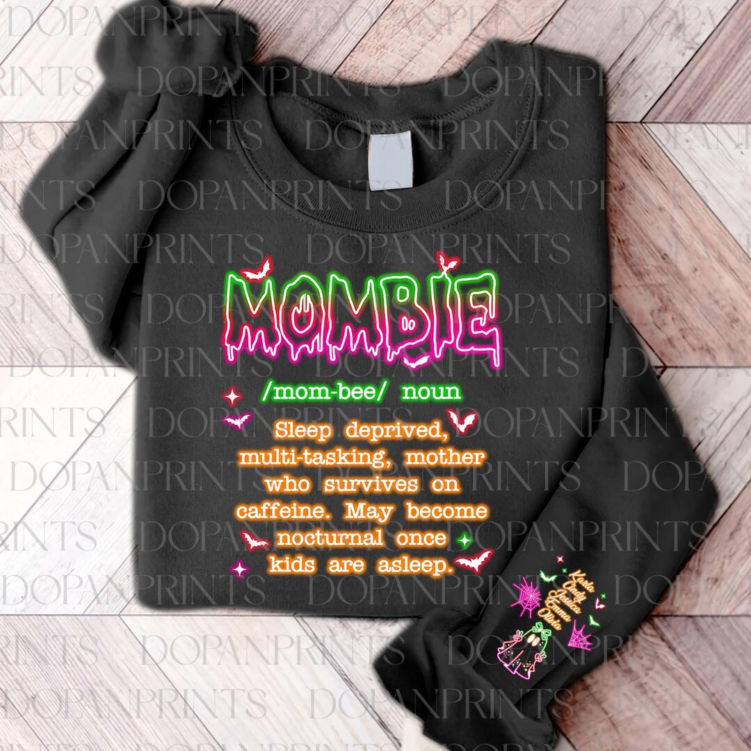 Custom Halloween Mombie Png, Spooky Mom Png, Skull Halloween Png, Neon ...