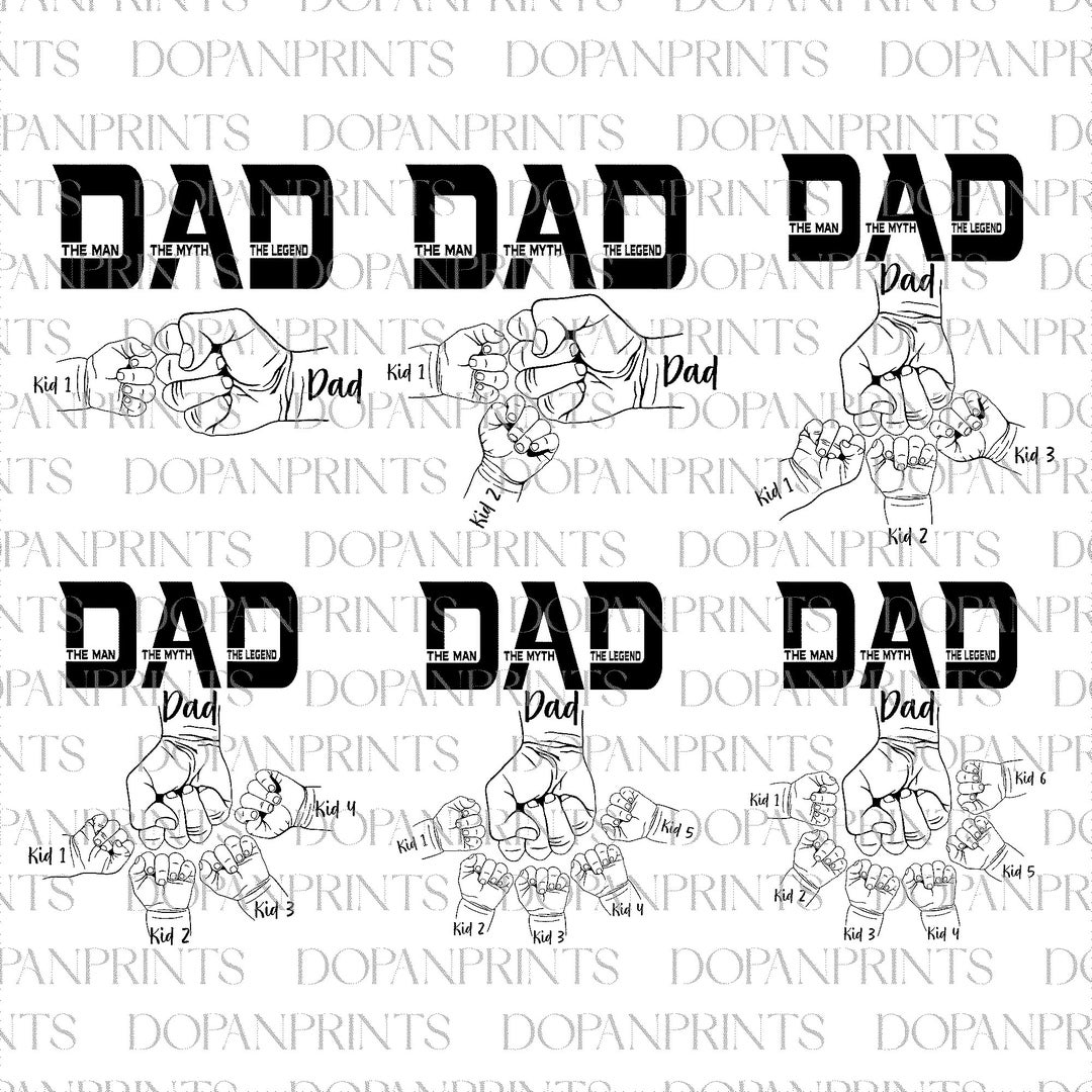 Custom Fist Bump Set Svg, Dad the Man the Myth the Legend Svg, Father ...