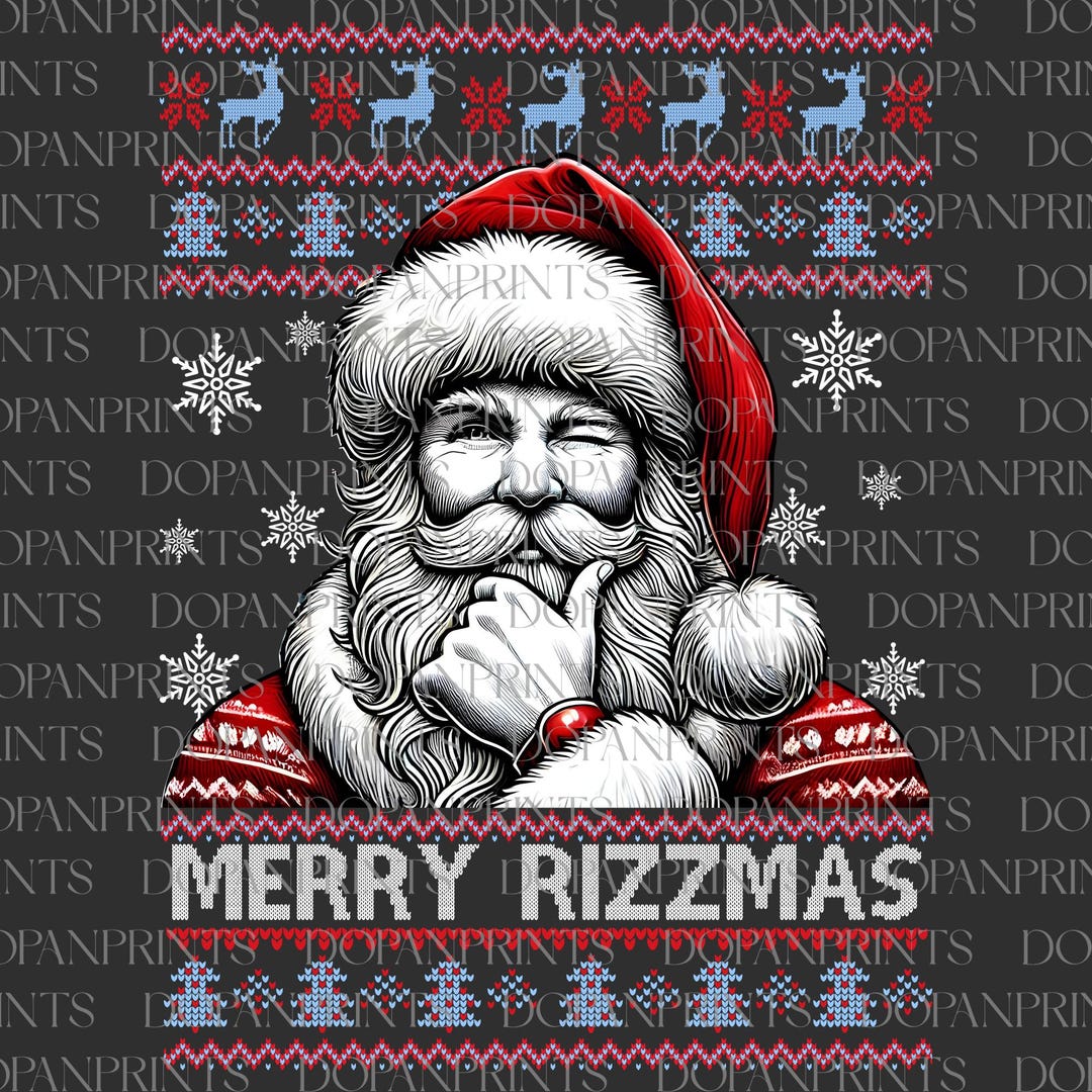 Merry Rizzmas Santa Png, Santa Bruh Christmas Png, Rizz the Season ...