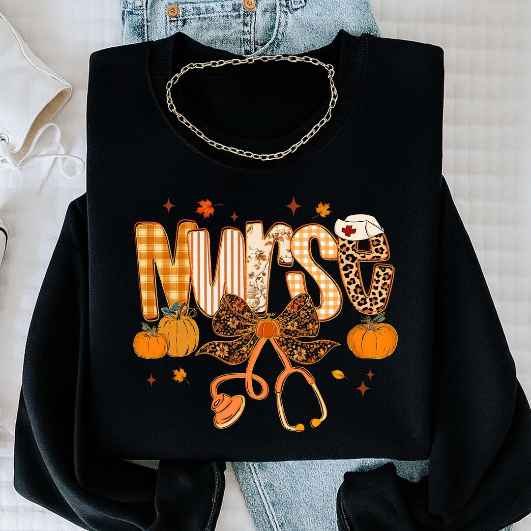 Fall Pumpkin Nurse Png, Fall Nurse Png, Coquette Nurse Stethoscope Bow ...