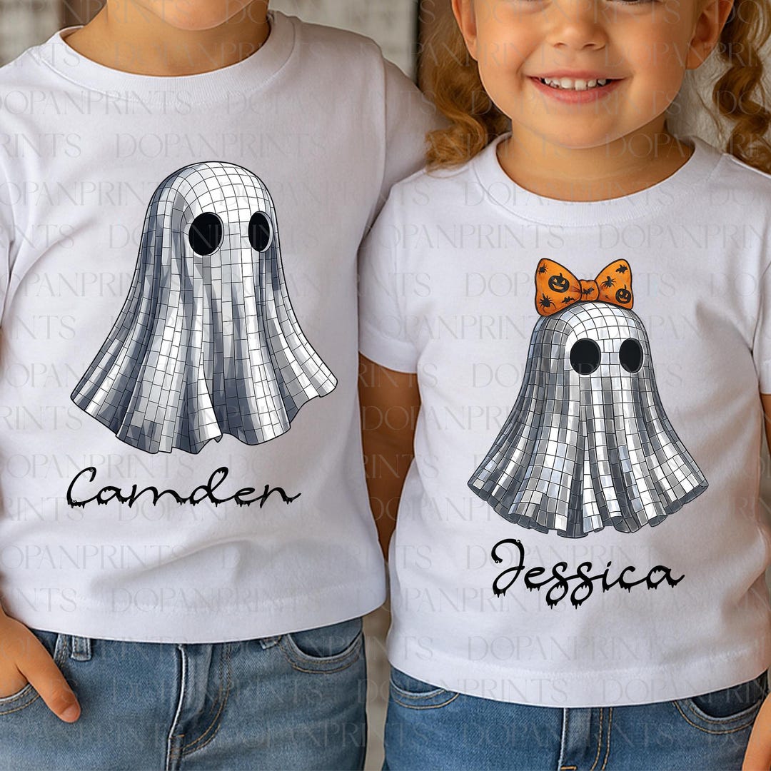 Personalized Disco Ghost Popular Png Bundle, Halloween Glitter Ghost ...