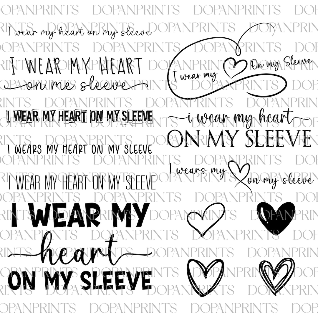 Bundle I Wear My Heart on My Sleeve SVG PNG, Happy Mother's Day Png ...
