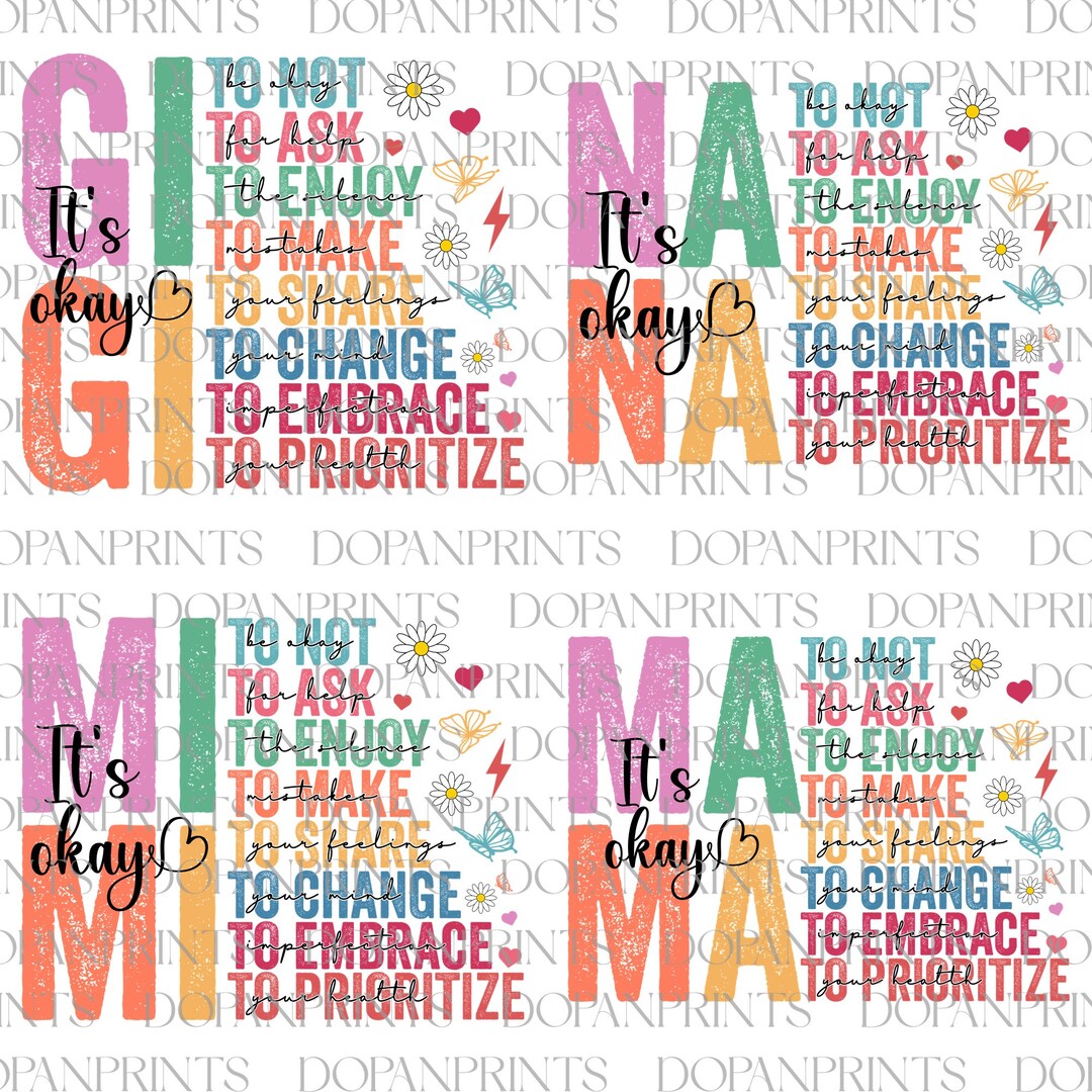 Bundle Mama It's Okay Png, Mama Mental Health Png, Happy Mother's Day ...