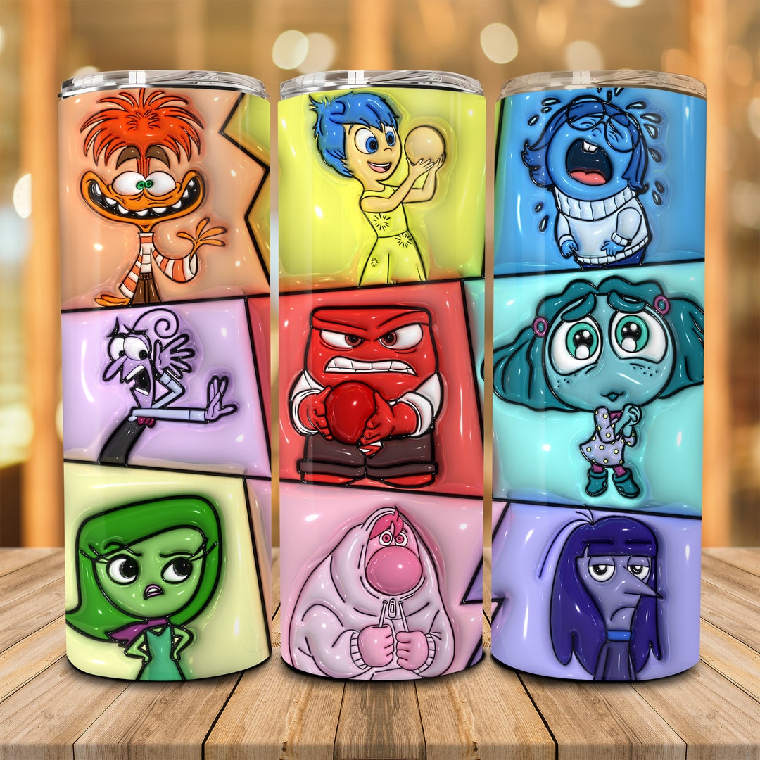 3D Inflated Cartoon Emotions Friends Tumbler Wrap, Mental Health, Today ...