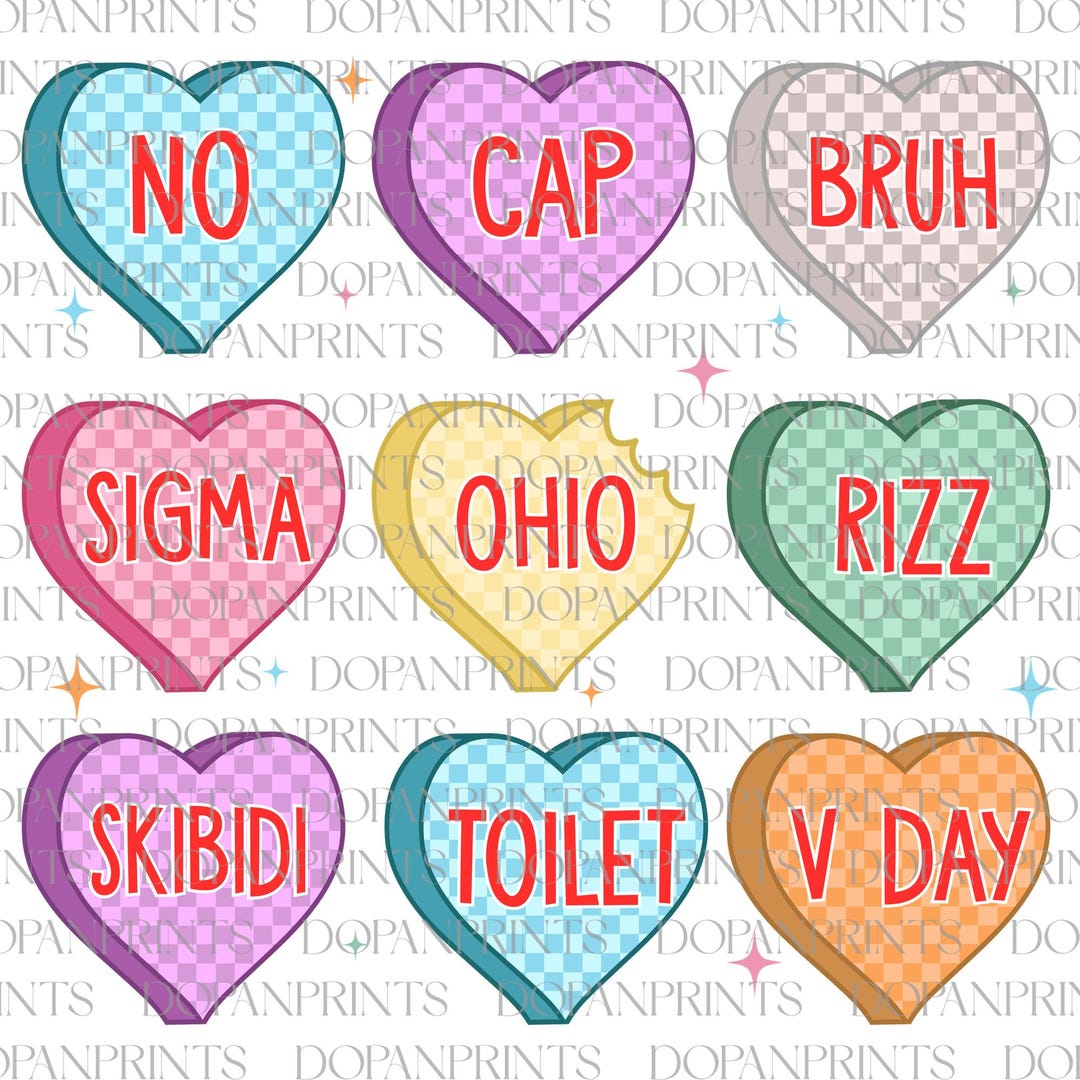 Skibidi Valentine’s Day Svg Png, Conversation Hearts Svg, Funny Teen ...