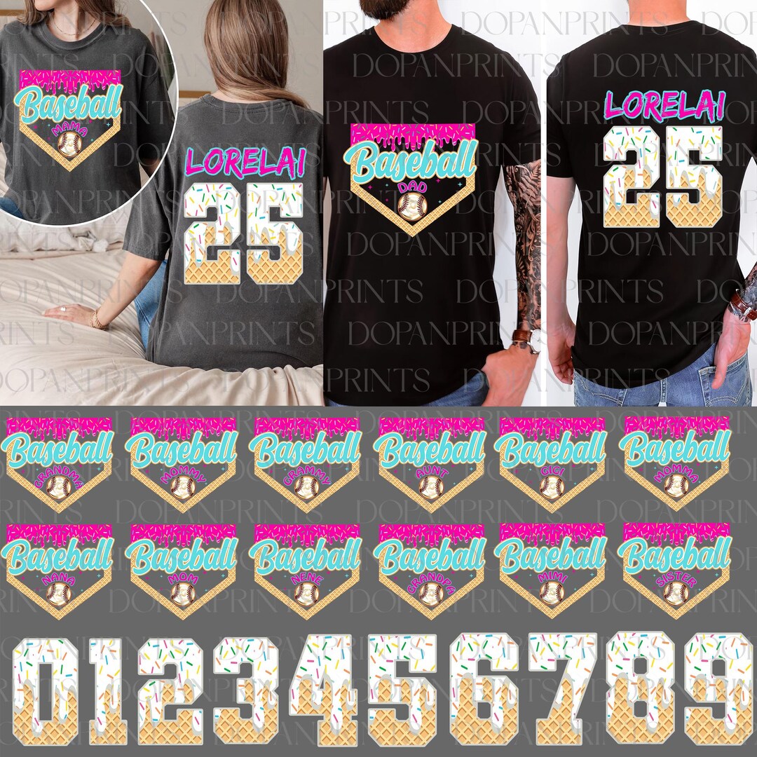 Personalized Baseball Drip Mama Png, Team Mom Png, Ice Cream Drip Tball ...
