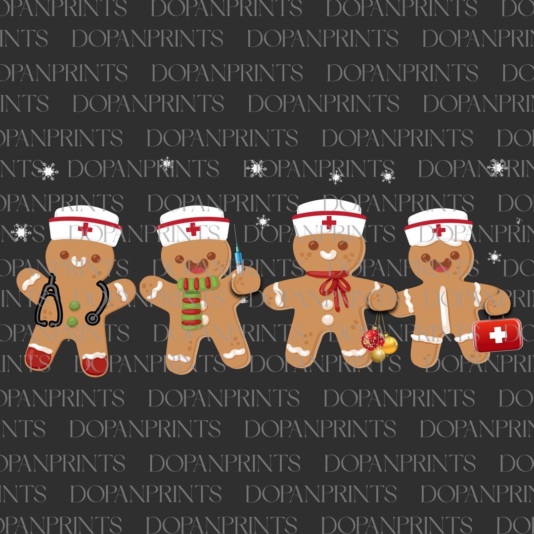 Nurse Christmas Png, Nurse Gingerbread Png, Merry Christmas Png, Nurse ...