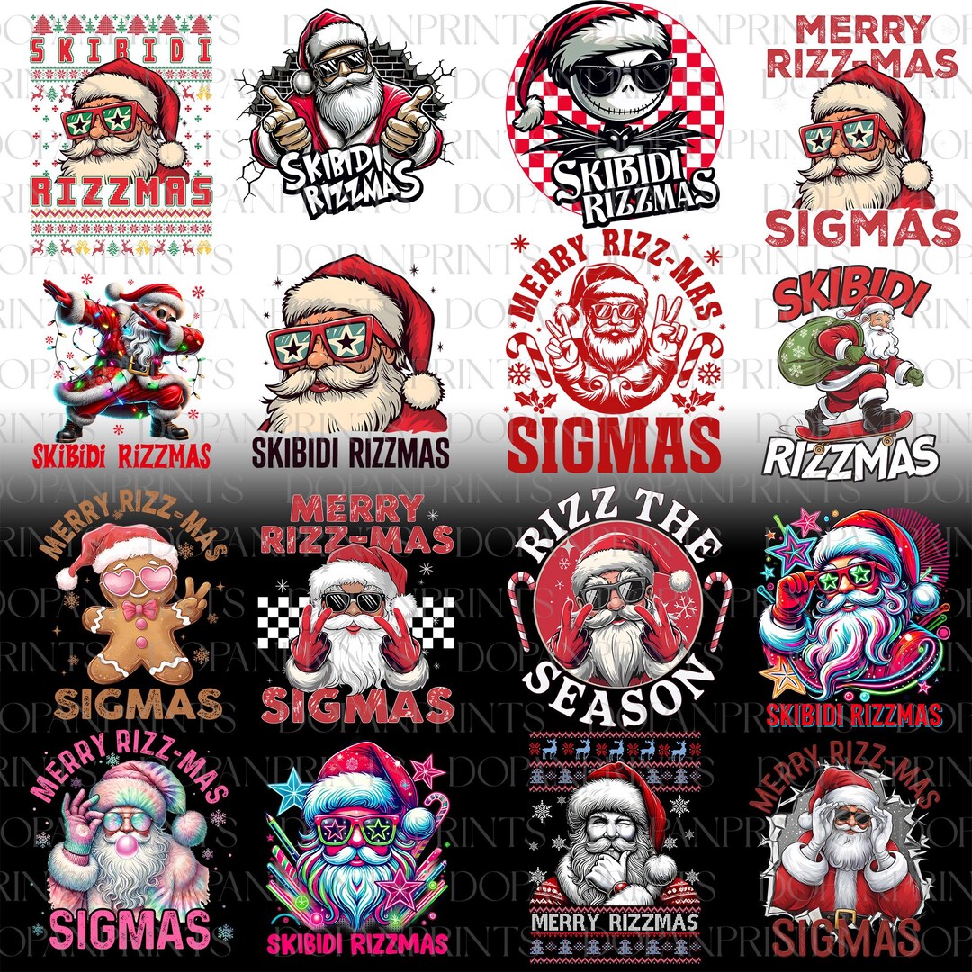 Merry Rizz Mas Sigmas Santapng, Santa Bruh Christmas Png, Rizz the ...