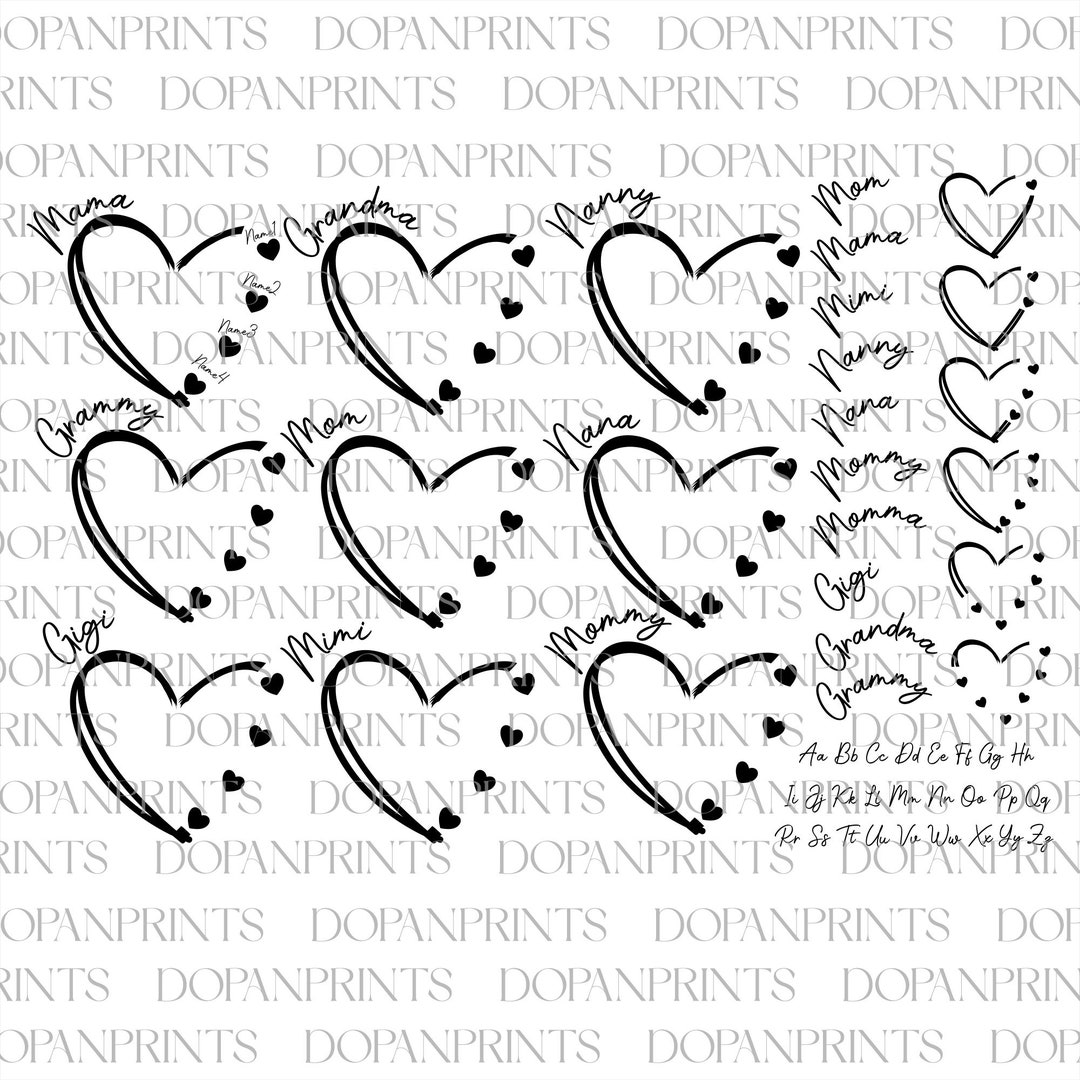 Bundle Custom Mom Heart Svg Mama Heart With Kids Name Svg - Etsy