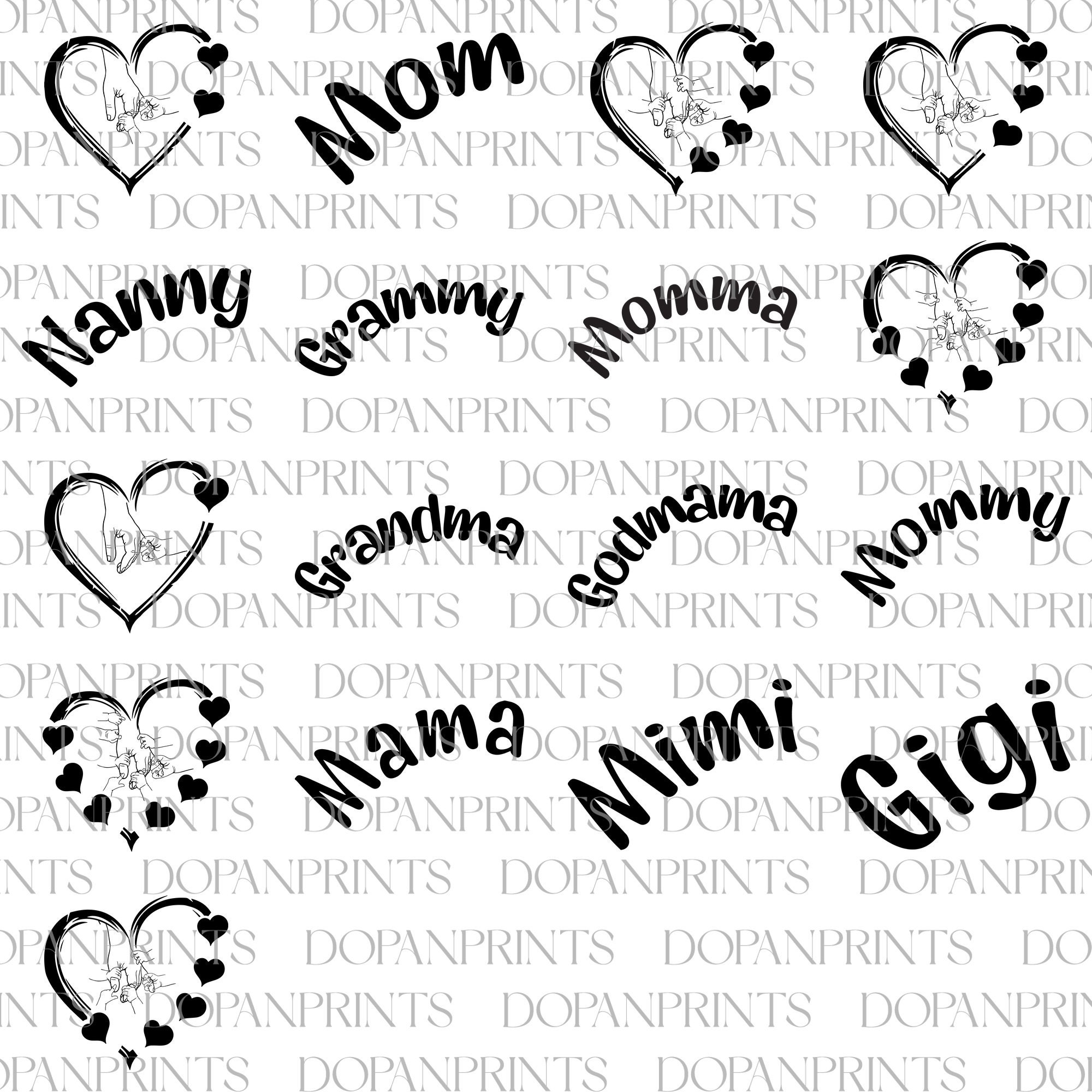 Bundle Custom Mom Heart With Kids Name Shirt, Mama Hand Svg, Mother's ...