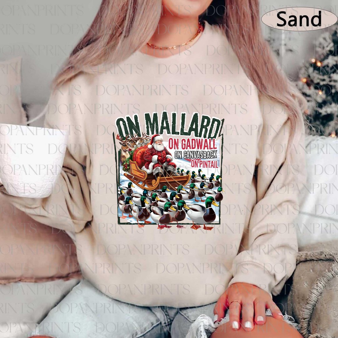 On Mallard on Gadwall Christmas Png, Funny Duck Hunting Santa Png ...