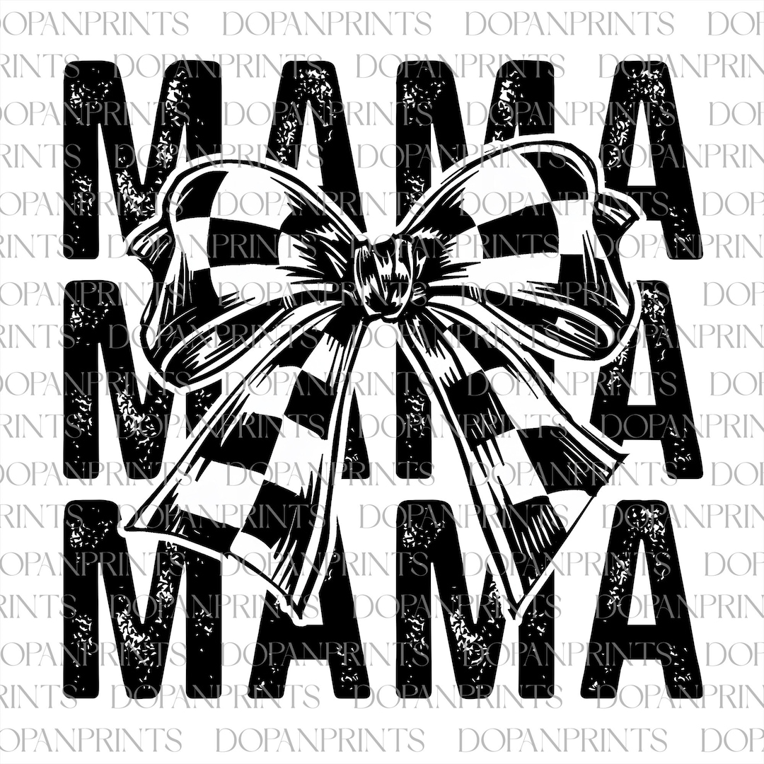 Mama Coquette Bow Png, Retro Checkered Mama Png, Cool Mom Png, Happy ...